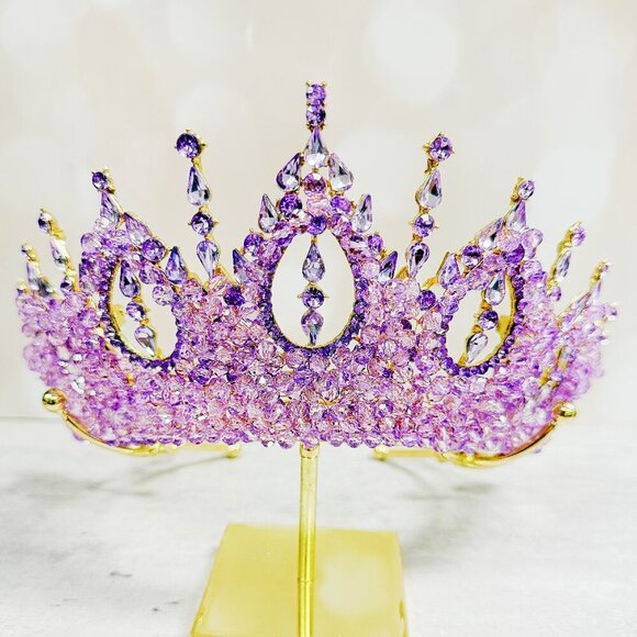 Handmade | Accessories | Gold Princess Crown Prom Headpiece Bridal ...